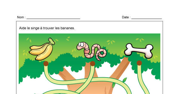 Le singe et les bananes – Animassiettes