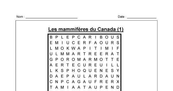 Mammifères du Canada 1 – Animassiettes